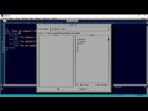 How to save program or code in QBasic #programming #concept #qbasic # ...