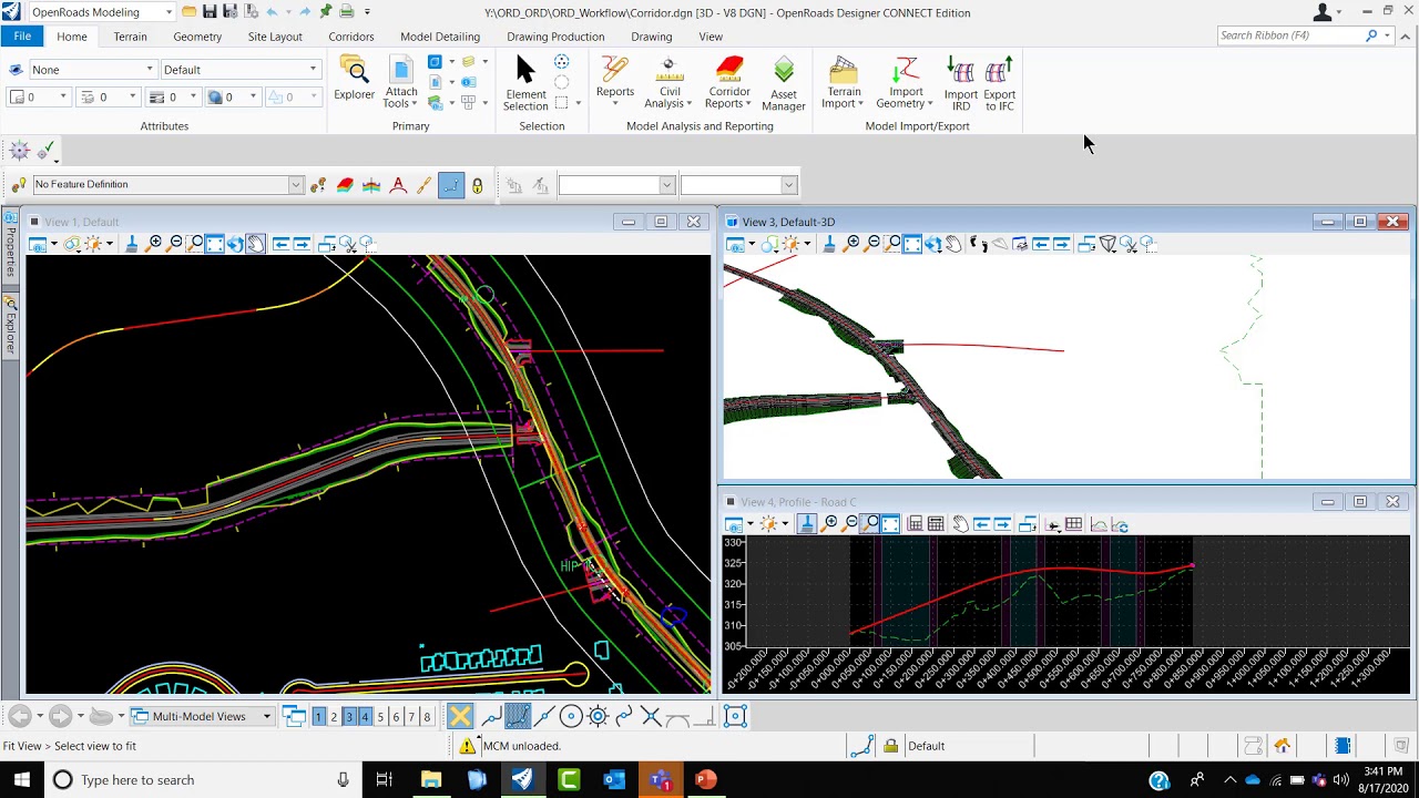Bentley Open road software day 1 tutorial terrain model creation - YouTube