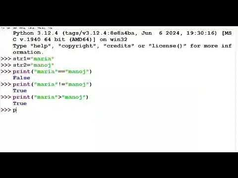 *How to do string comparison in IDLE with example for class XI* - YouTube