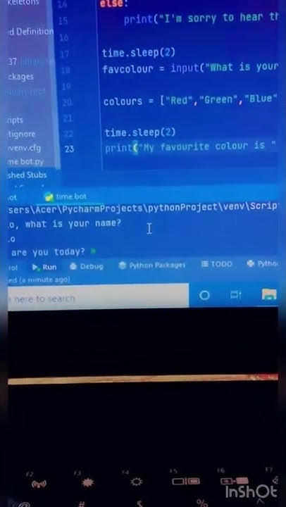 Python | create a chatting robot | Python code - YouTube