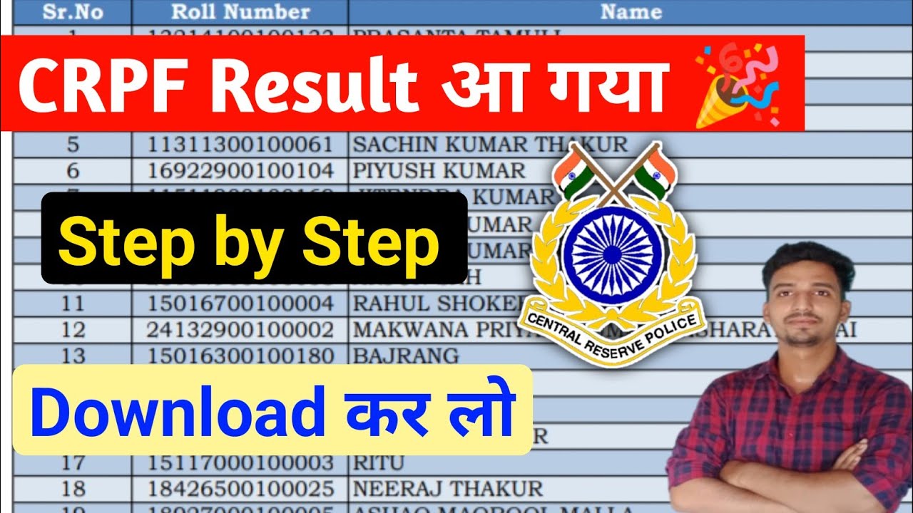 CRPF Result आ गया 🎉 Download Now - YouTube