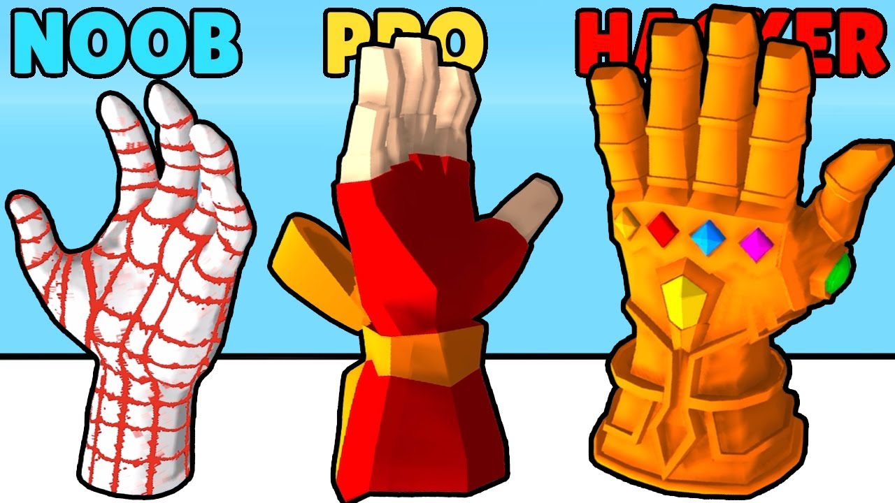 Superhero Hand Run New Gloves Gameplay NOOB vs PRO vs HACKER - YouTube