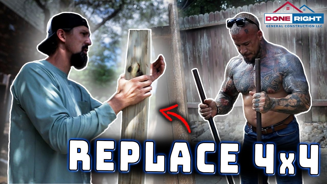 HOW TO REPLACE A TREATED 4X4 WOODEN POST - YouTube