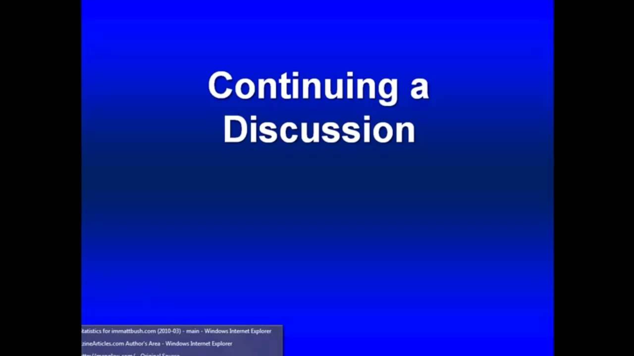 How To Continue Forum Discussions - YouTube