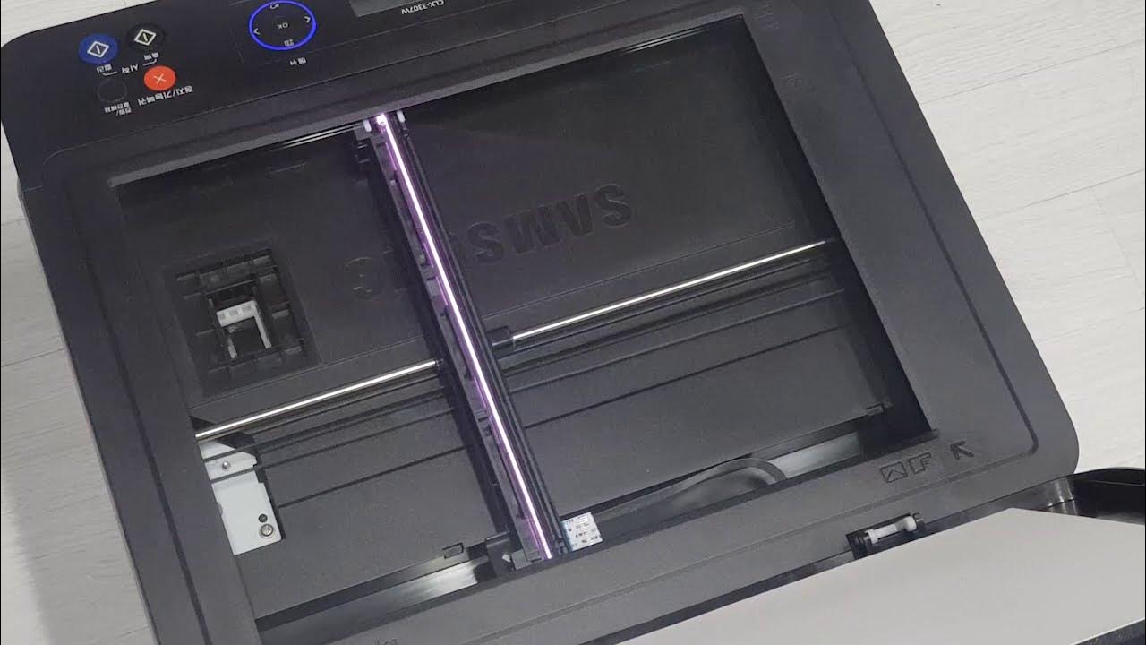삼성 프린터(복합기 CLX-3307) 스캐너 문제해결, 스캐너 분해 방법 (How to disassemble Samsung printer scan unit) - YouTube