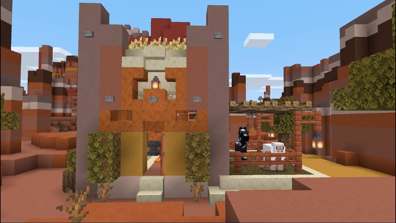 How to build an Easy House in Badlands Biome--Minecraft Tutorial - YouTube