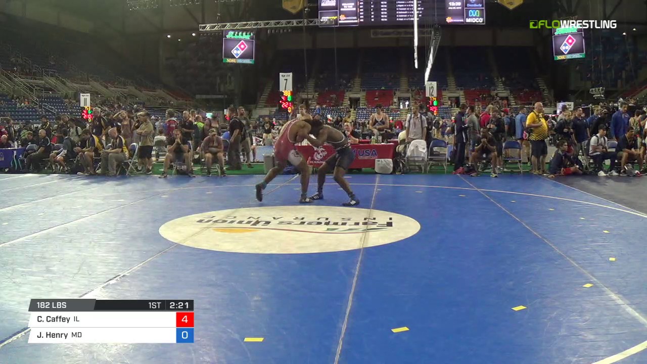 Junior GR 182 Round of 32 - Cameron Caffey (IL) vs. Justin Henry (MD ...