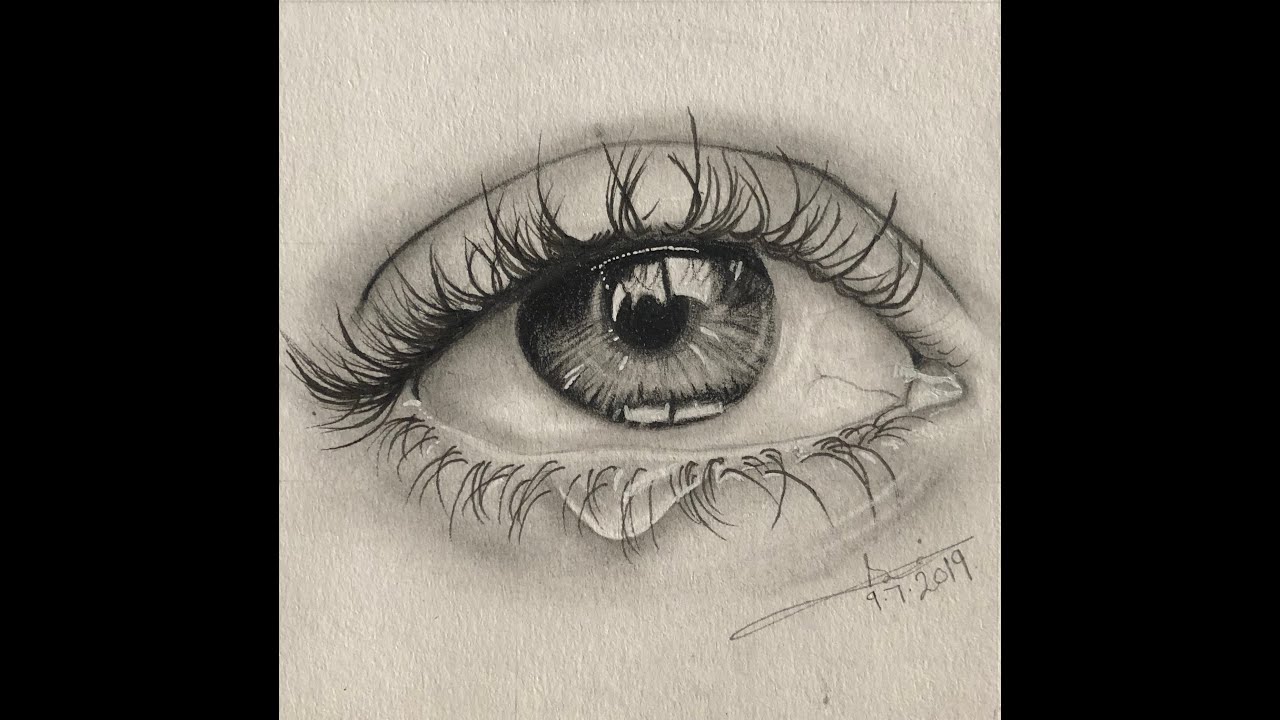 A Drop of Tear | Eye Drawing | Pencil & Charcoal | TIME-LAPSE | By ...