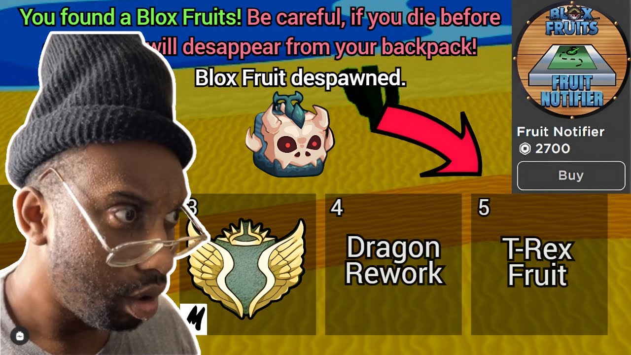 OMG...T-Rex Fruit in 1st Sea with Fruit Notifier 🎁 - YouTube