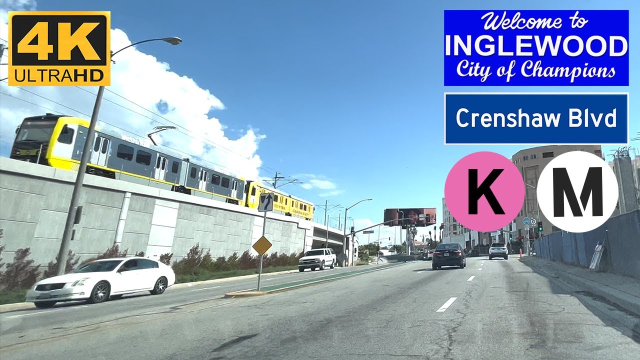 [4K] Driving with New LA Metro Rail K Line / Crenshaw Line through ...