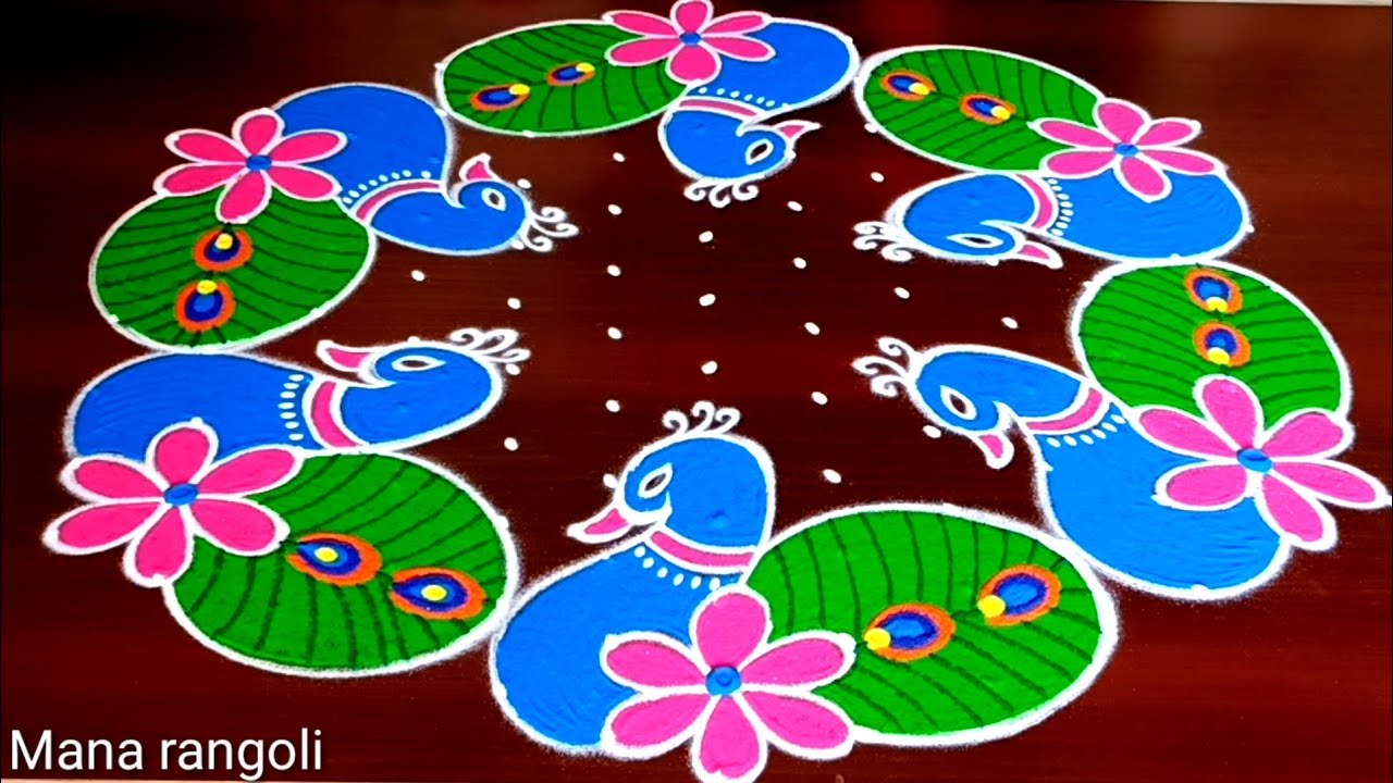 Sankranthi Chukkala Muggulu/Sankranthi special peacock rangoli designs ...
