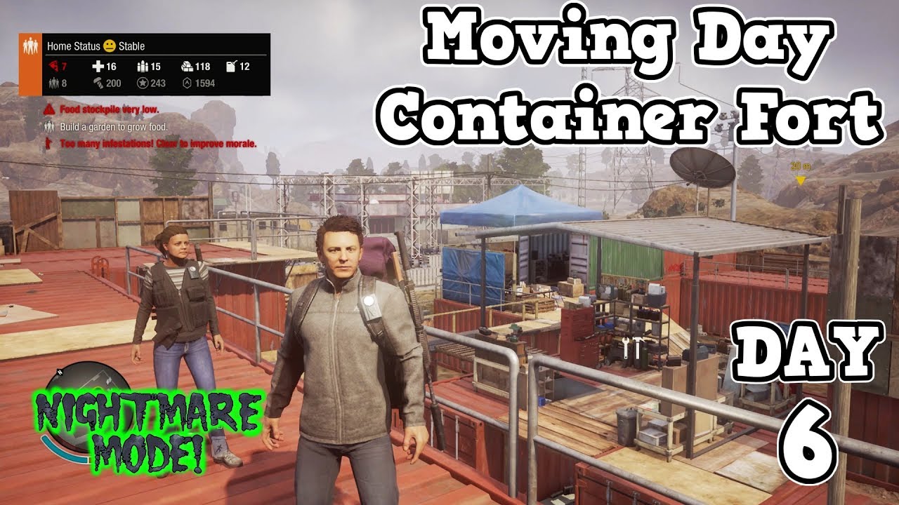 MOVING INTO THE CONTAINER FORT! | NIGHTMARE ZONE | DAY 6 NIGHT | STATE ...