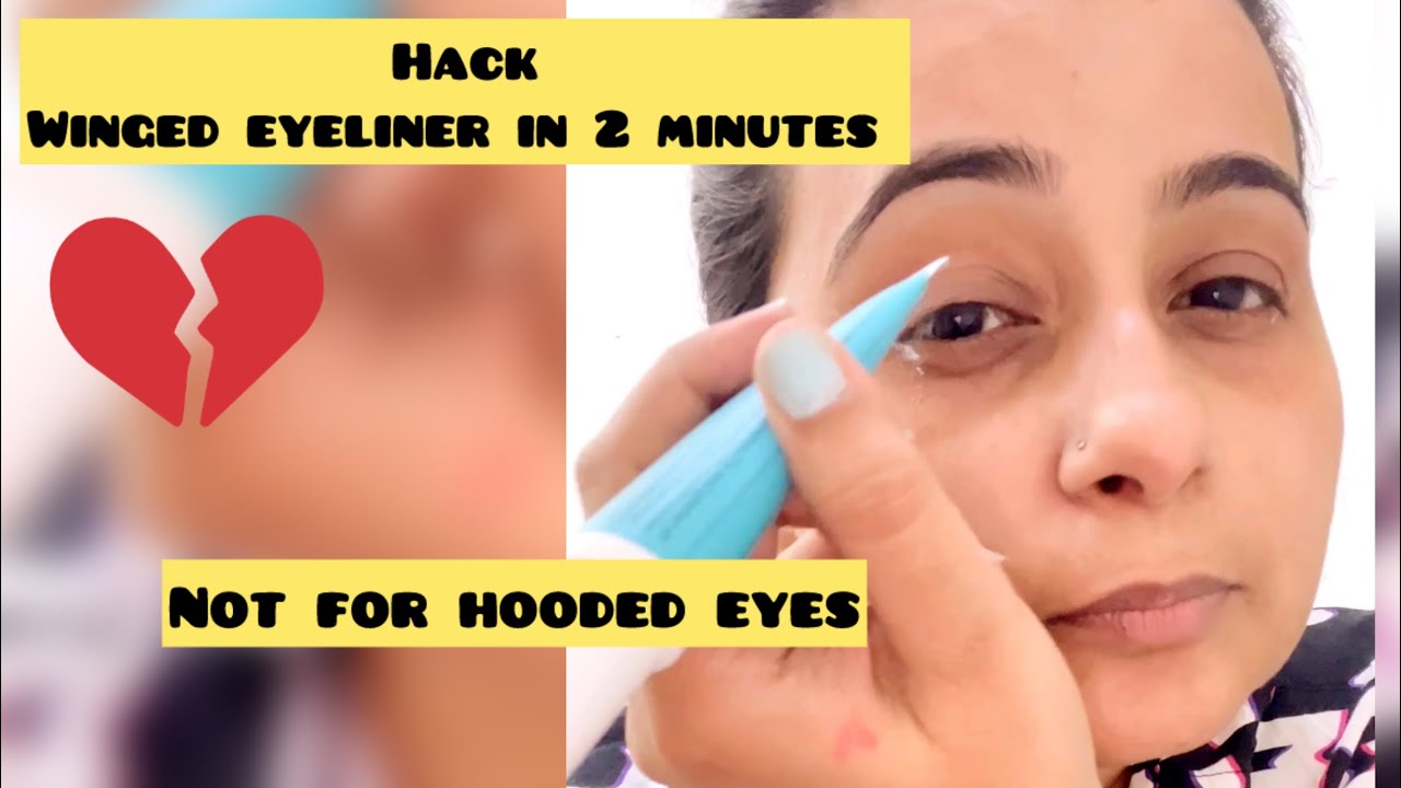 Hack || Winged Eyeliner in 2 minutes || Not for Hooded Eyes - YouTube