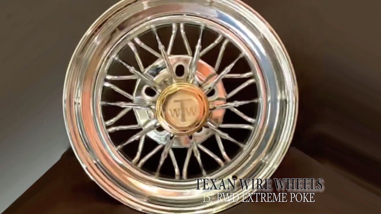 15 inch RWD Extreme Poke® 30 Spoke Elbow® Wire Wheels - YouTube