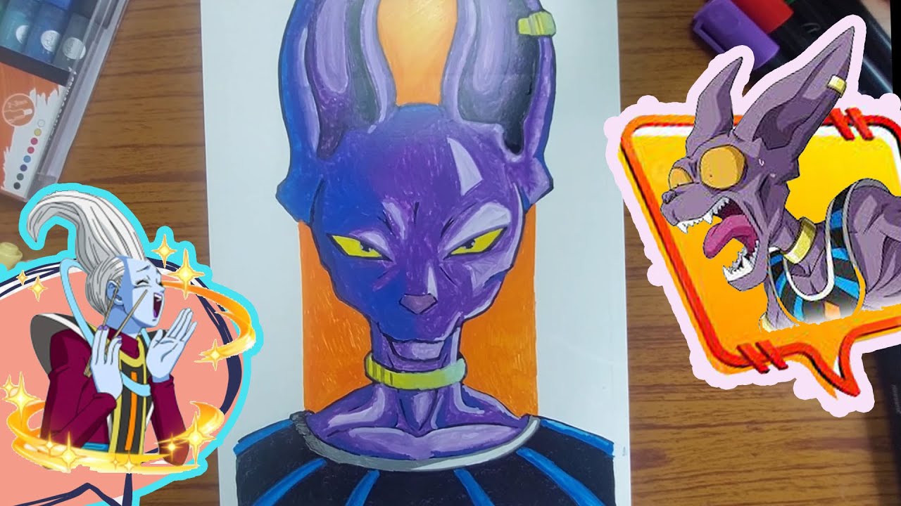 Beerus Drawing Secrets with ACRYLIC MARKERS #dragonball #akiratoriyama ...