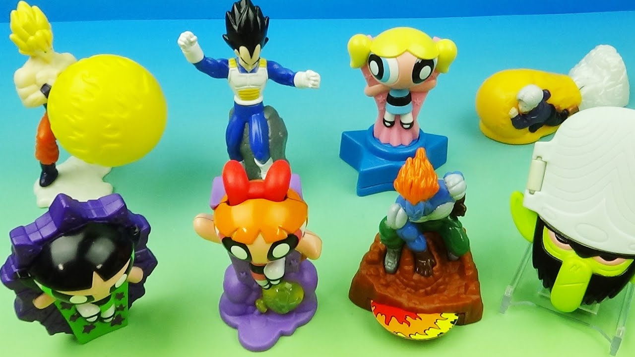2002 DRAGON BALL Z / POWERPUFF GIRLS set of 8 BURGER KING COLLECTIBLES ...