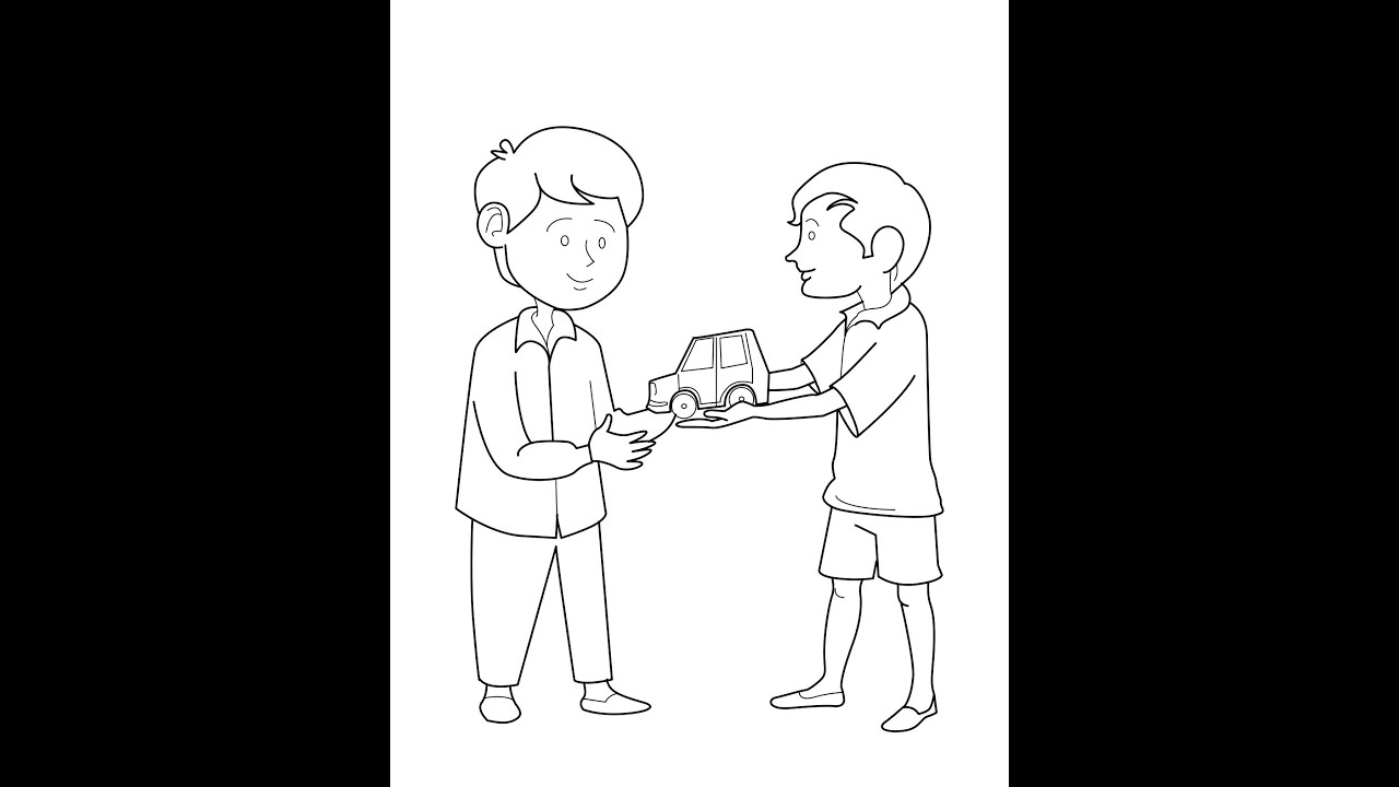 good manners step by step drawing boy and girl || omi drawing - YouTube