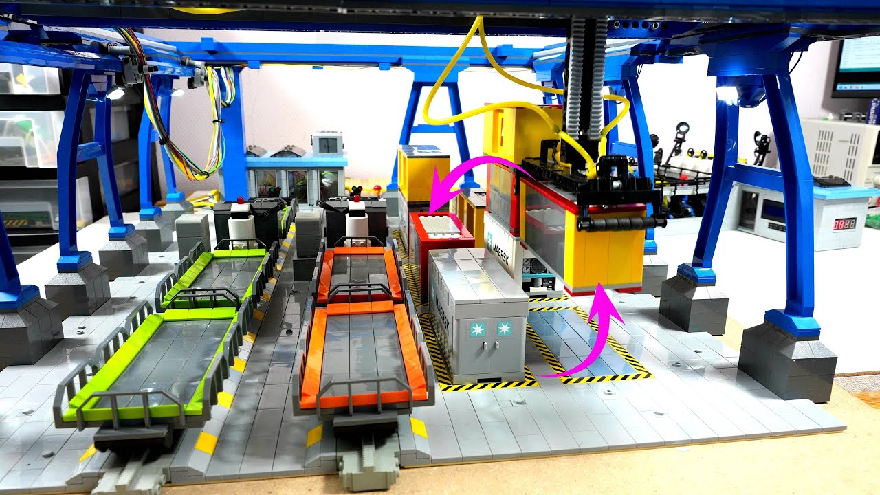 Automated lego train container terminal E37: Reviving the blue crane ...