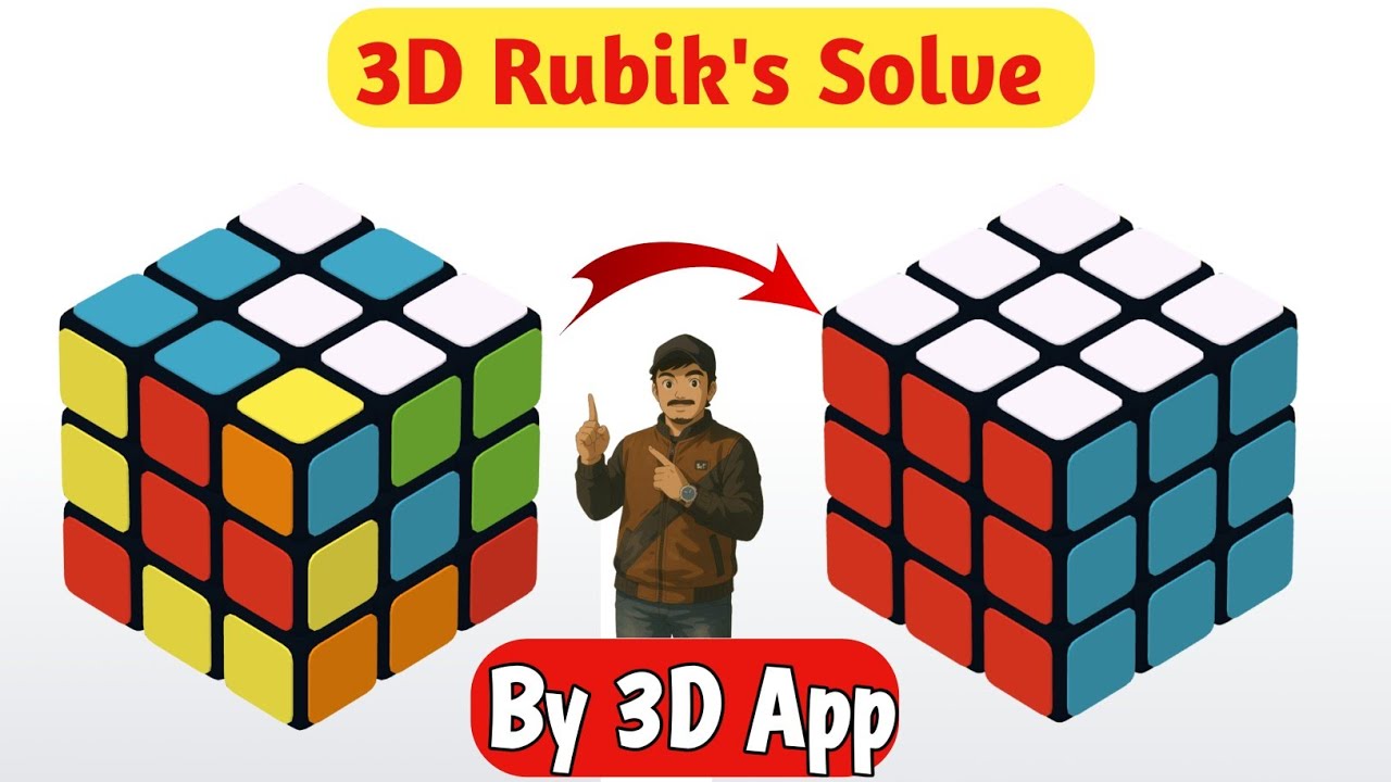 How to solve a 3d rubik's cube | Rubik's cube solve magic tricks shorts ...