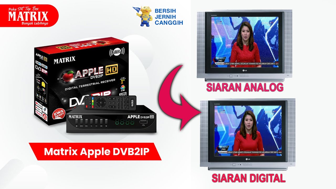 Review dan Cara Pasang STB Matrix Apple DVB-T2 STB TV Digital Murah ...