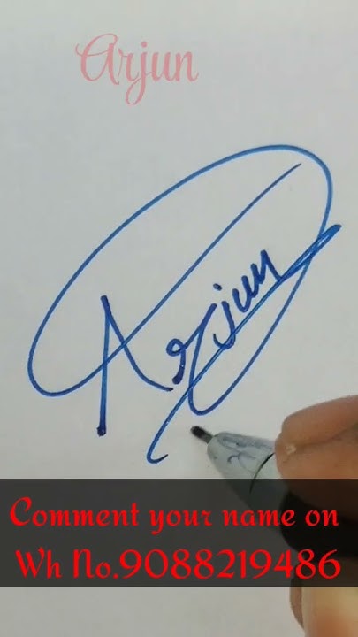 Arjun name signature style design #arjun #signature #calligraphy #art - YouTube
