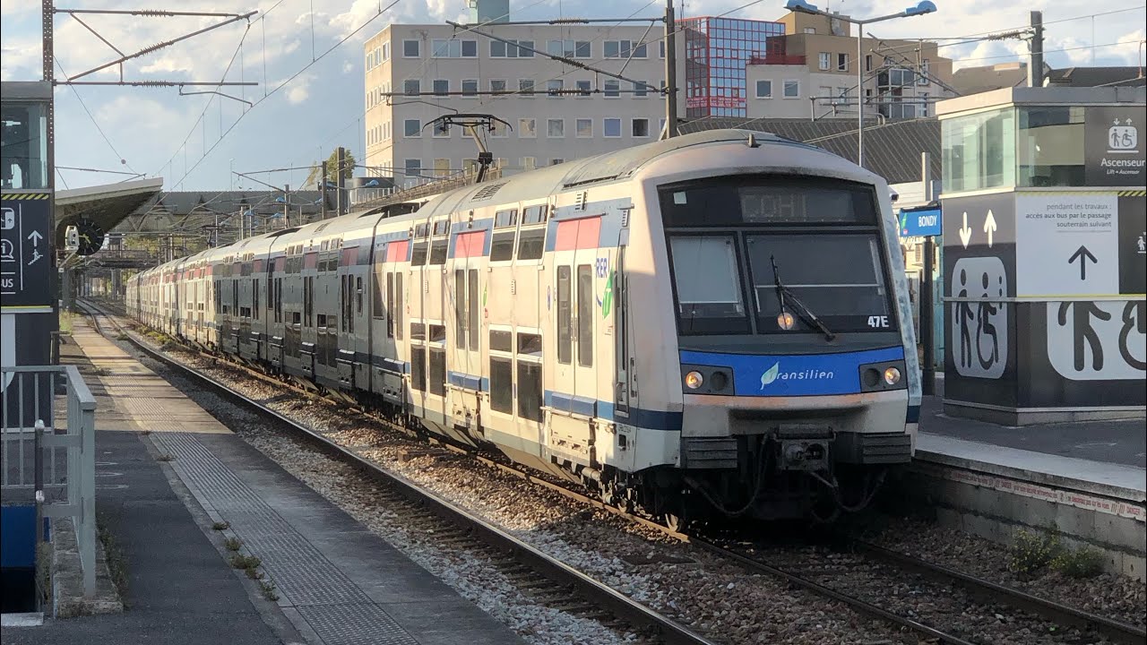 Départ d’un MI2N EOLE à la Gare de Bondy - YouTube