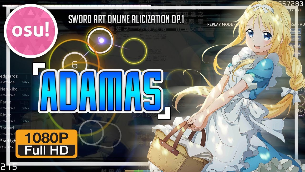 Osu | Sword Art Online Alicization OP1『LiSA - ADAMAS』#3 - YouTube
