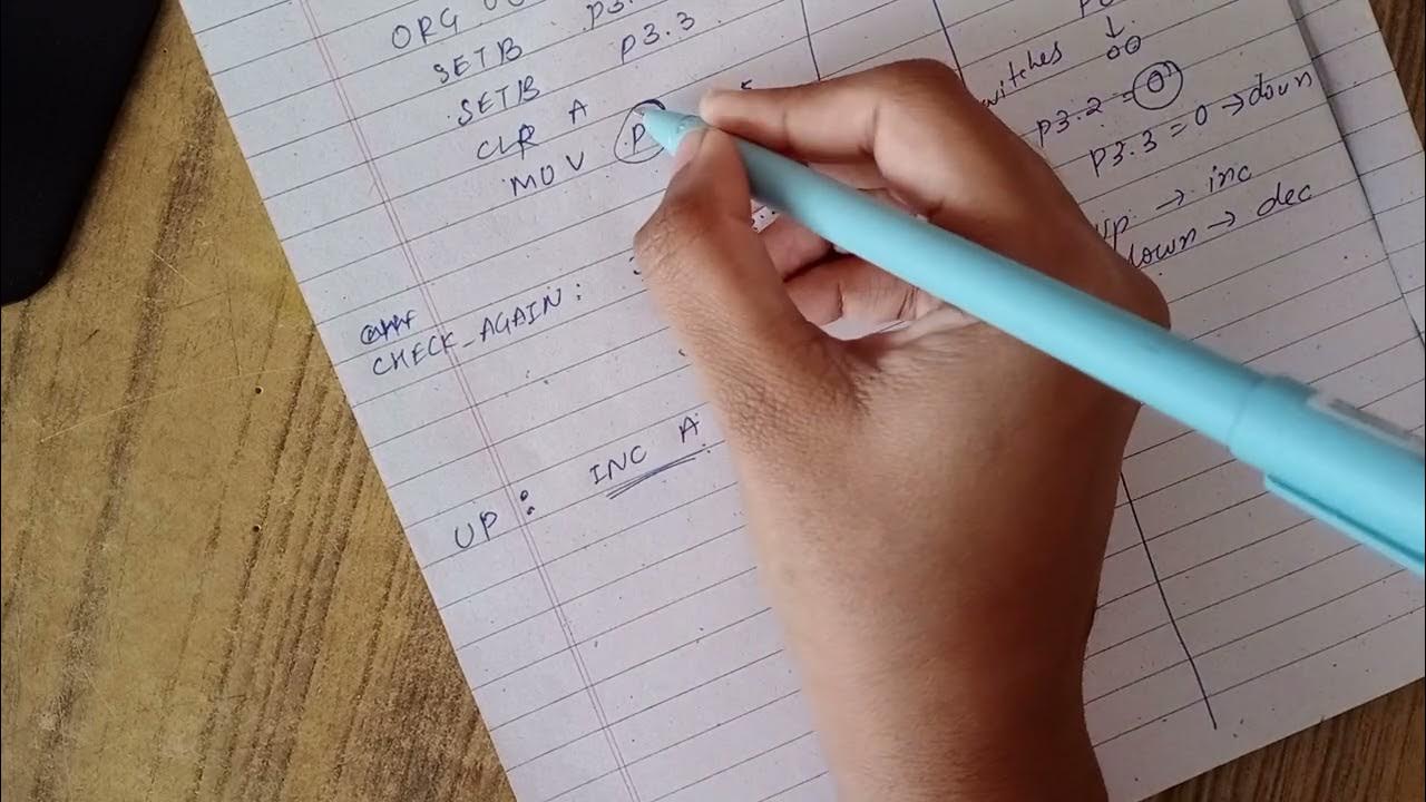 8051 assembly code to perform 8 bit binary up/down- count using switches - YouTube