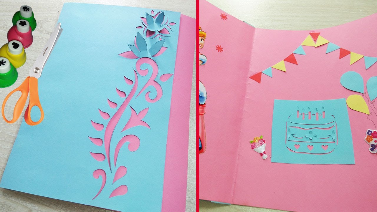 Kirigami Birthday Gift Card Paper Cutting Art - YouTube