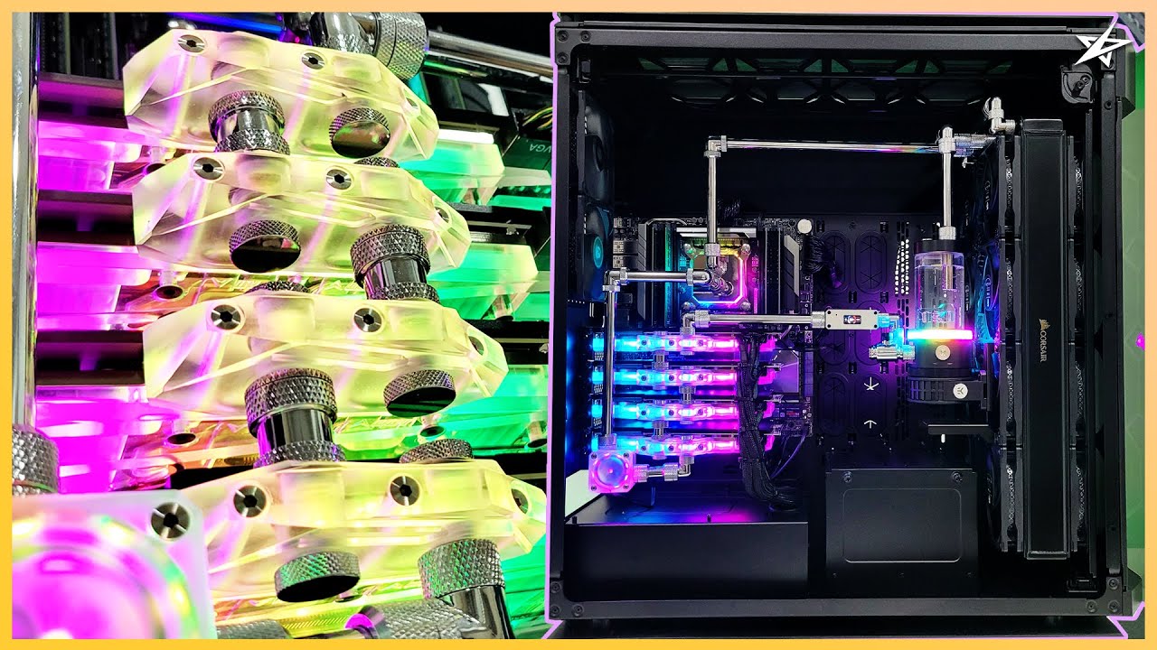 1000D customized water-cooled PC for research institutes. - YouTube