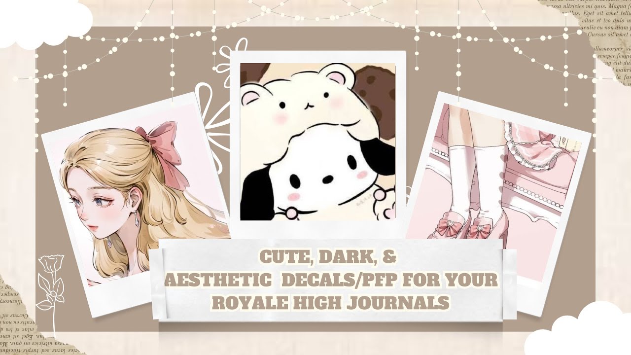 Cute, Dark, and Aesthetic Decals/Pfps {For your Royale High journal ...