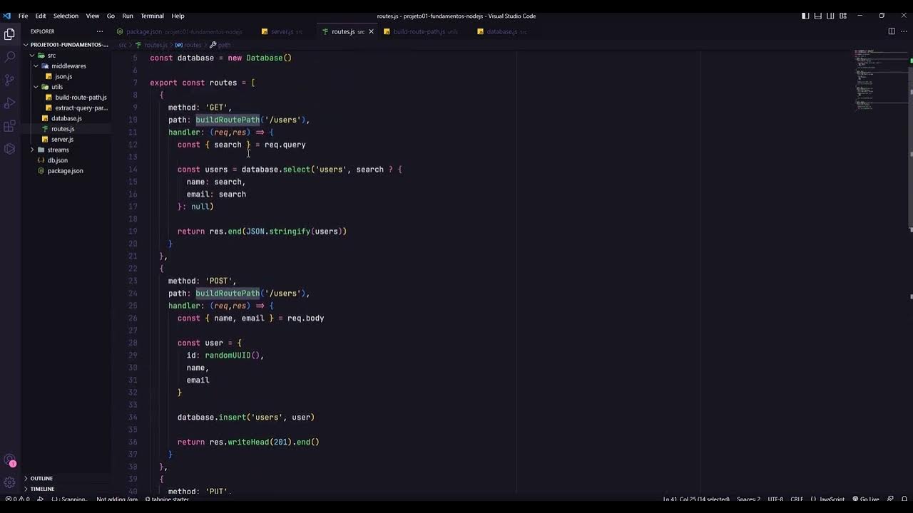 NodeJS - Projeto 01 - Rocketseat Ignite - Fundamentos - Aula 02 - YouTube