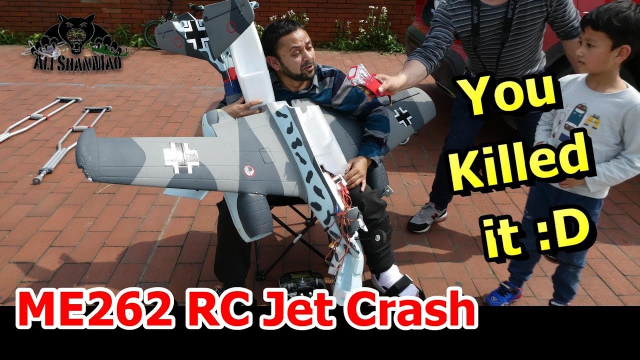 RIP RC Messerschmitt Me 262 Schwalbe Epic RC Jet Crash - YouTube