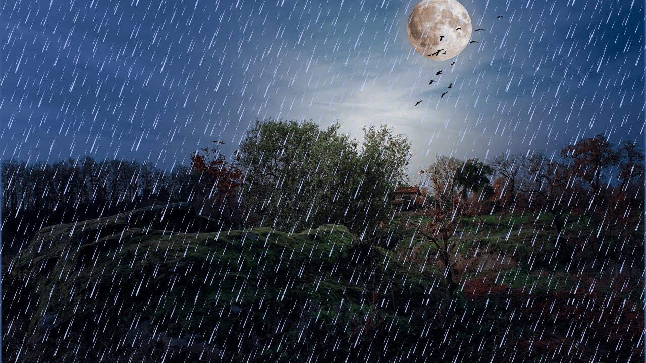 Moonlit Rainfall & Night Sky 🌙🌧️ | Soothing Rain Sounds | 3 Hours - YouTube