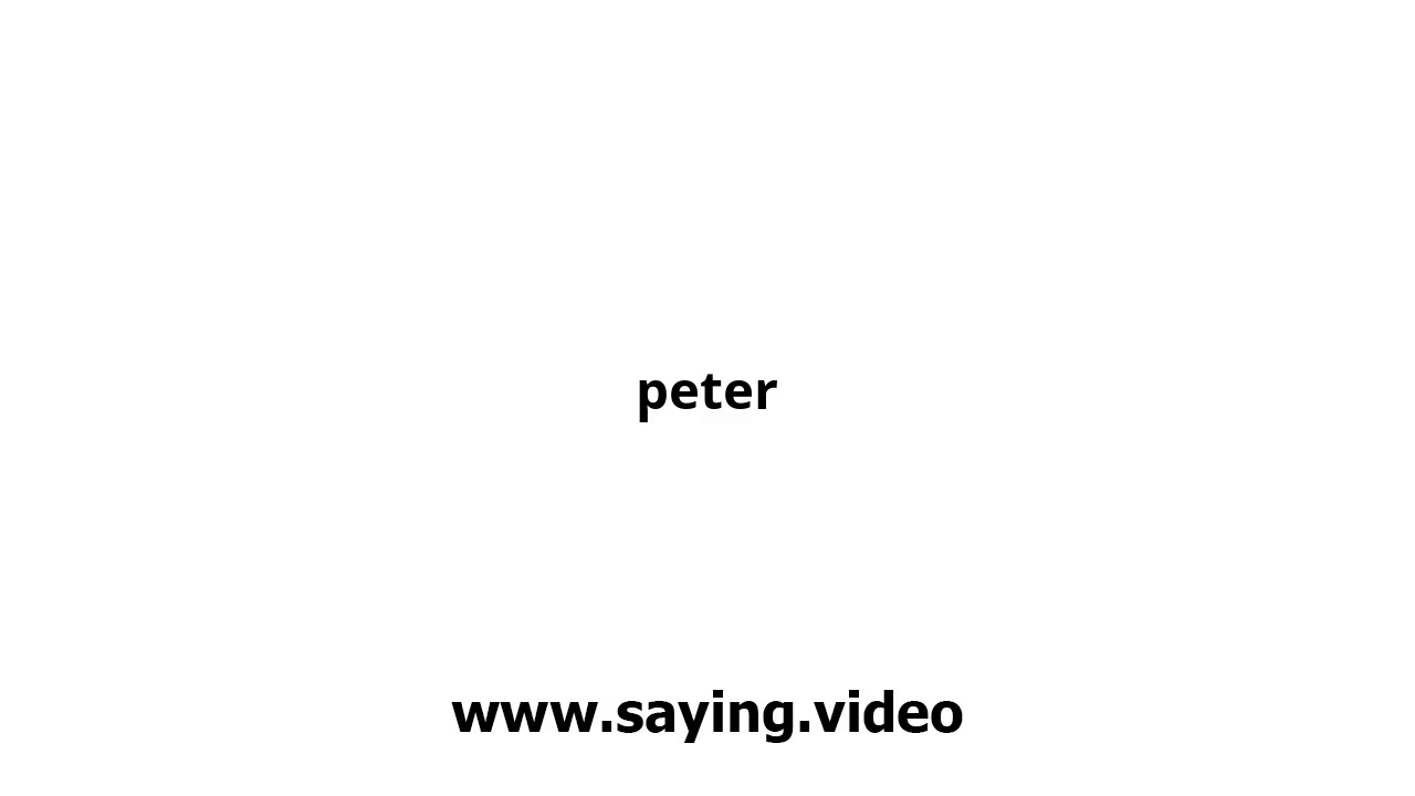 How to say peter in English - YouTube