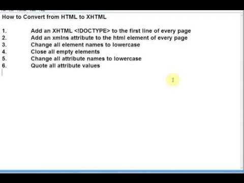 How to Convert from HTML to XHTML - YouTube