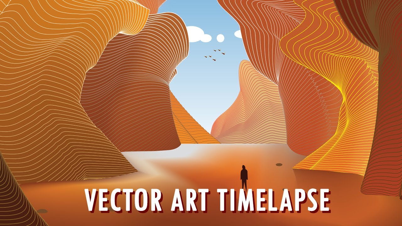 Making a Scenery with Blend tool in Adobe illustrator | Experiment with ...