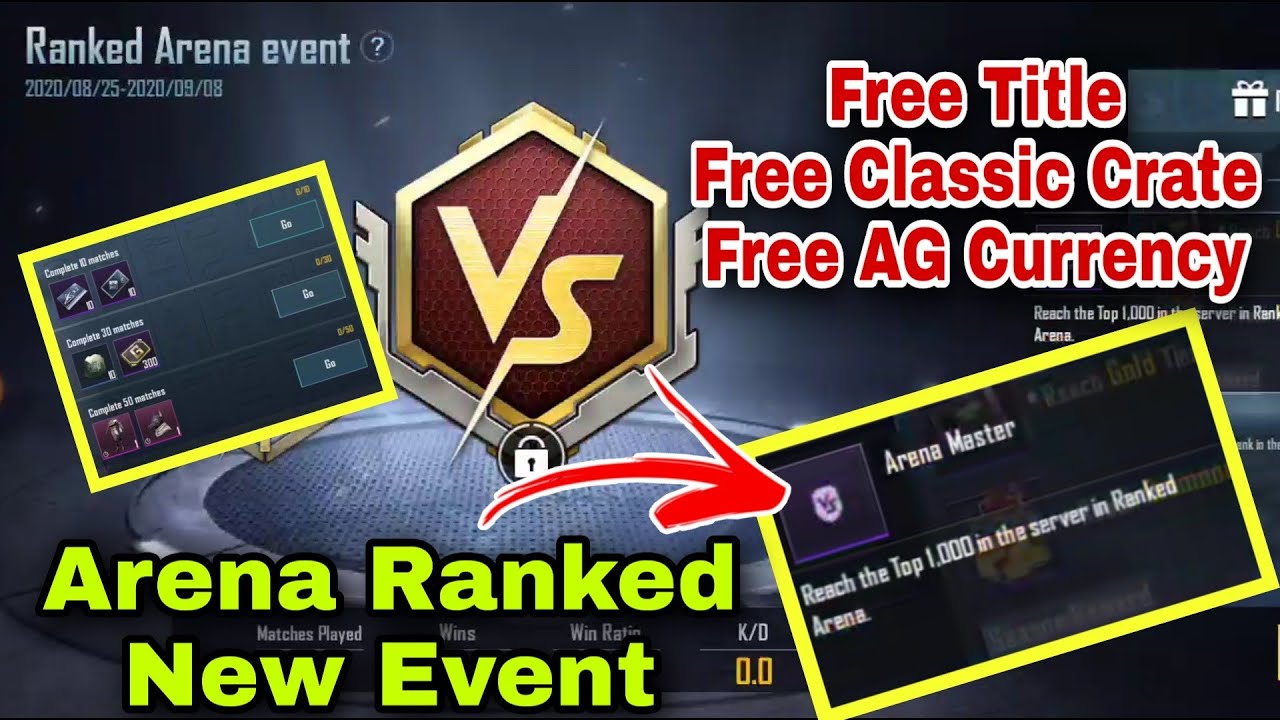 Ranked Arena Event Back Again In Pubg Mobile | Get Free Arena Master ...