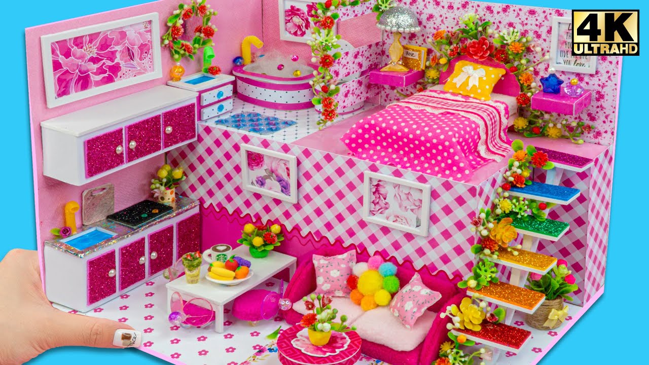 DIY Cute Cardboard House #26 ️ Make Pink Cute House with bedroom ...