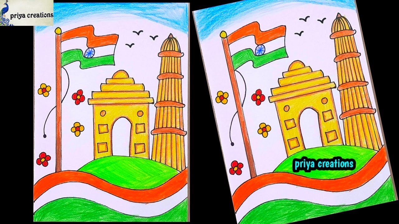 Republic Day Drawing / Republic Day Poster Drawing / How to Draw ...