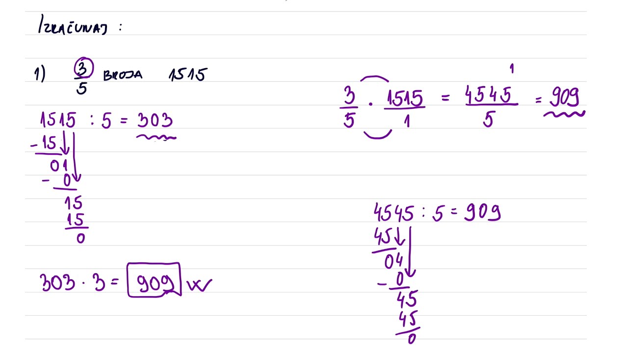 Razlomci zadaci za 4 razred i 5 razred - YouTube