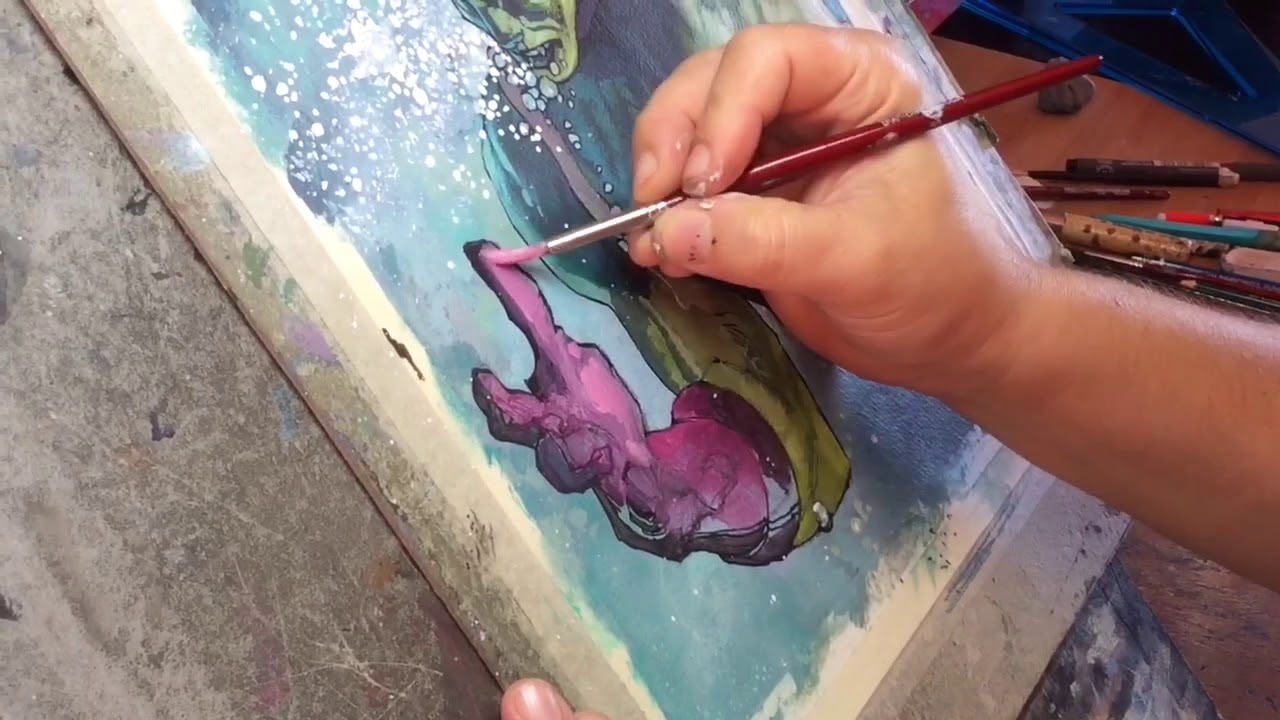 Marvel Masterpieces TRITON painting - YouTube