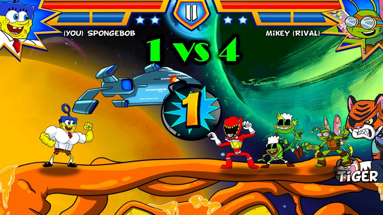 Bodybuilder Spongebob vs Mikey vs Red Ranger vs The Breadwinners vs ...
