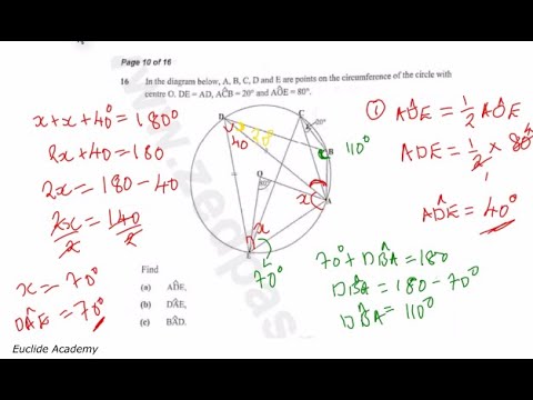 GCE Mathematics Paper 1 2019 Q16 (Circle Geometry) - YouTube