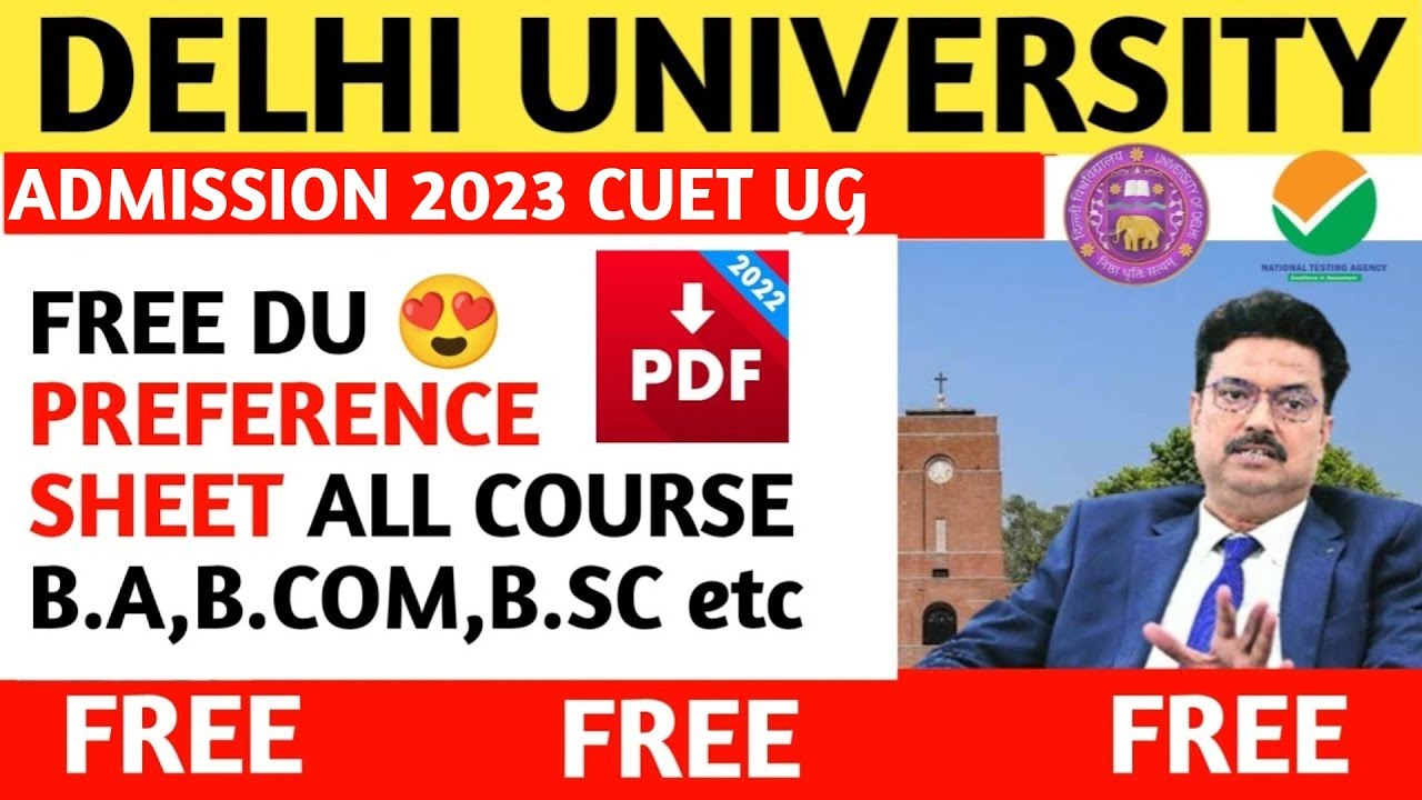 du preference sheet 2023 | Science, commerce & arts students | bcom, ba, bsc, bba | du update ...