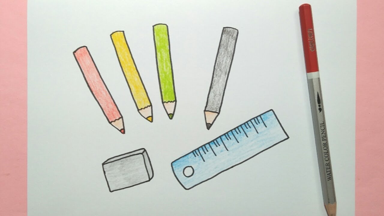 Cara Menggambar Alat-alat Menggambar - Drawing Materials - YouTube