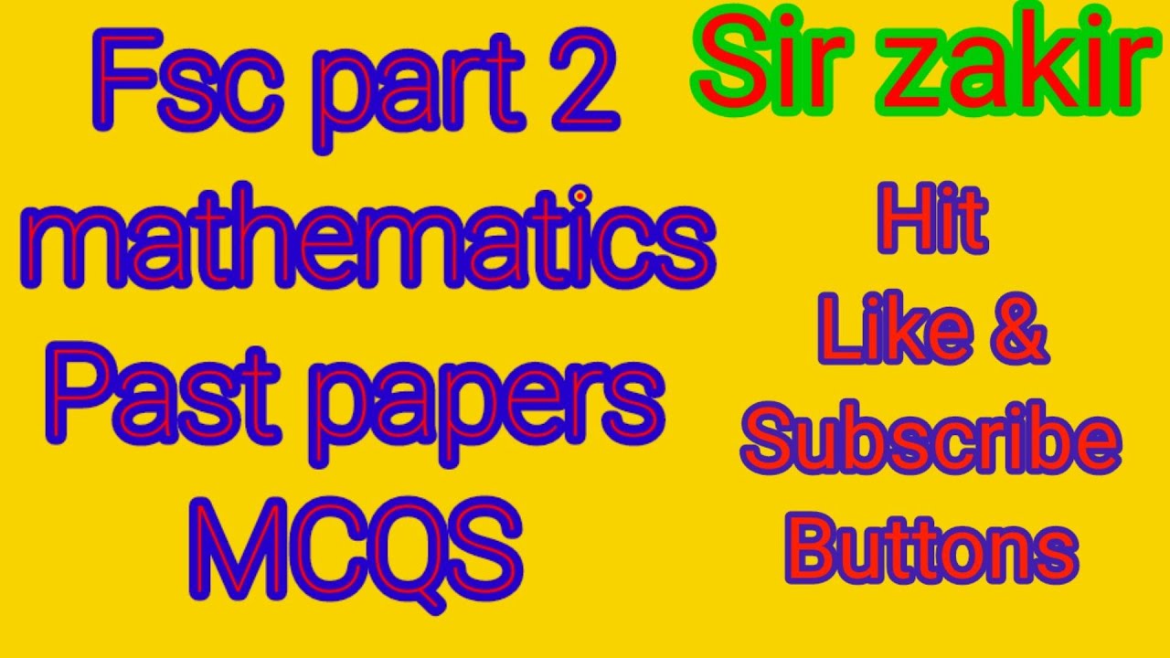 fsc part 2 past papers mcqs(paper year 2015) - YouTube