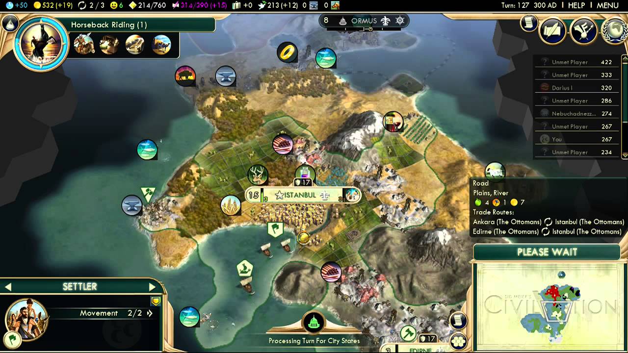 Civ V Live (Ottoman) #5 - Emperor, 12 Player, Standard Speed ...