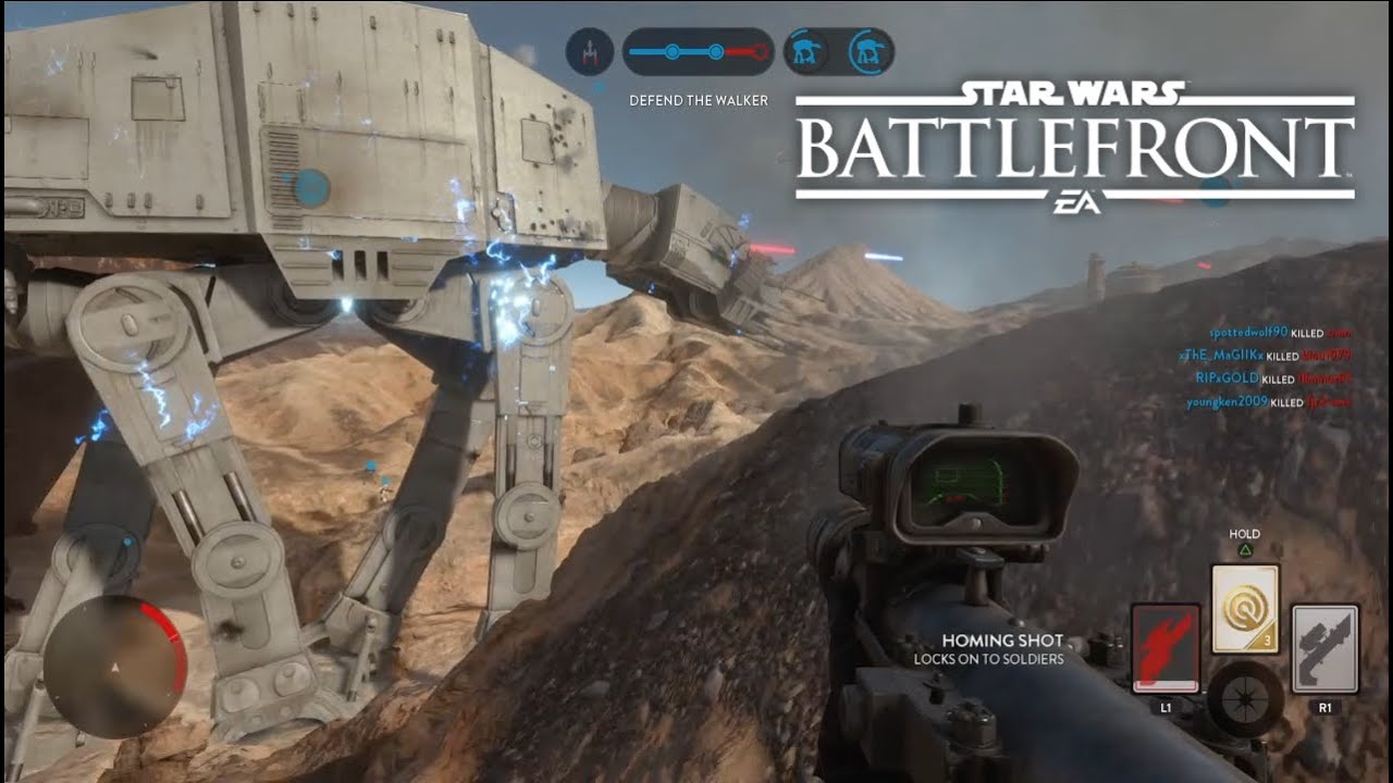 Star Wars Battlefront - Walker Assault on Jundland Wastes - YouTube