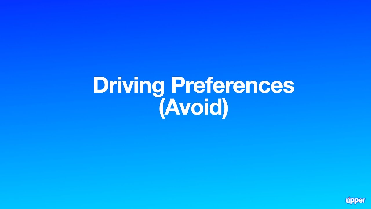 Driving Preferences (Avoid) | Upper Solo - YouTube